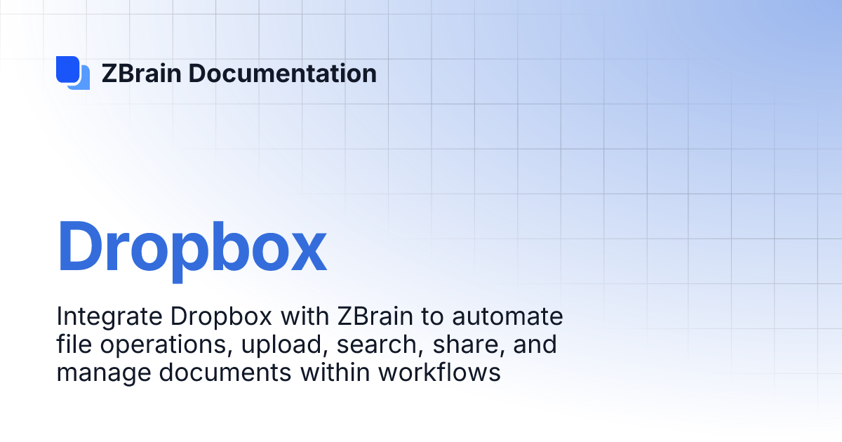 Dropbox | ZBrain Documentation