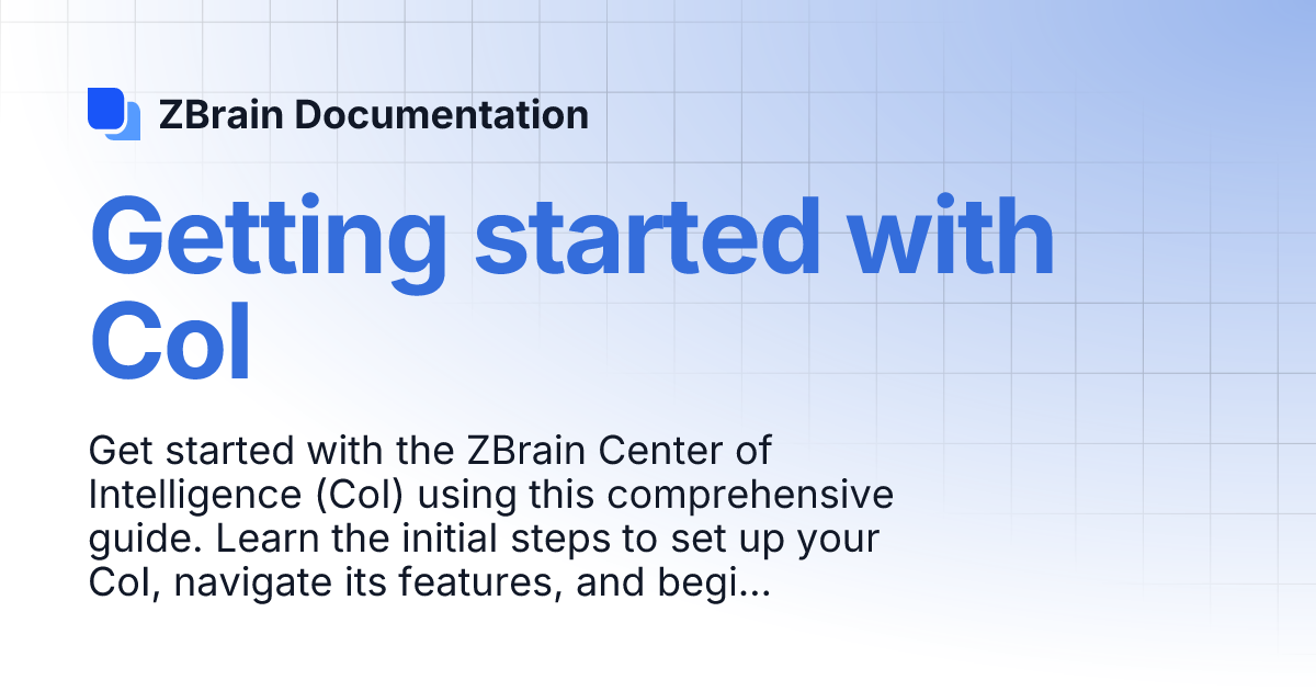 Getting started with CoI | ZBrain Documentation