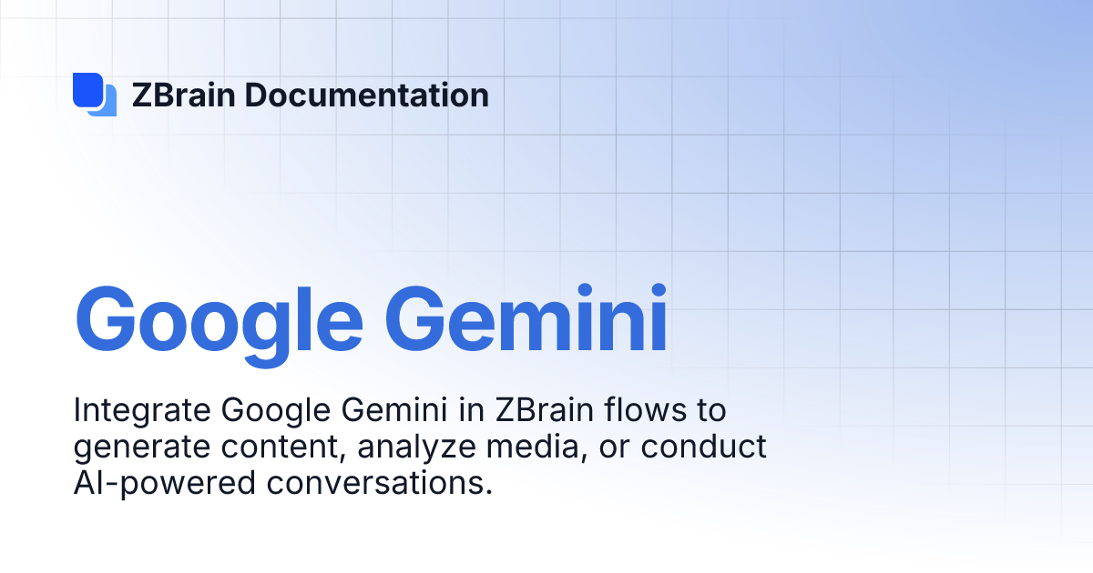 Google Gemini | ZBrain Documentation