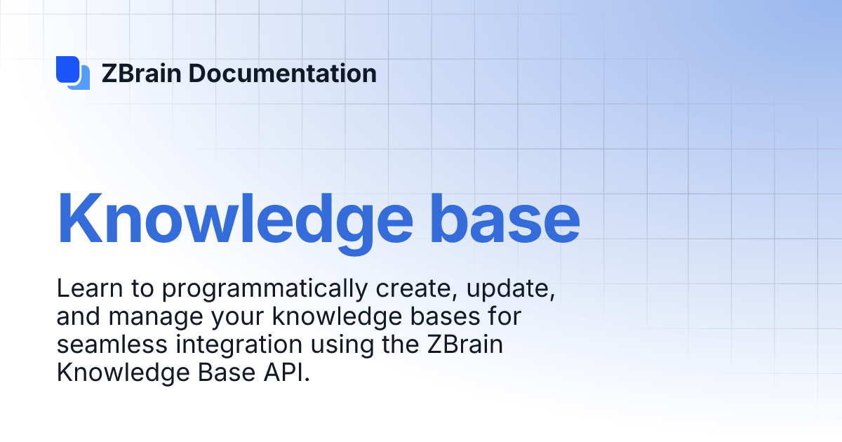 Knowledge base | ZBrain Documentation