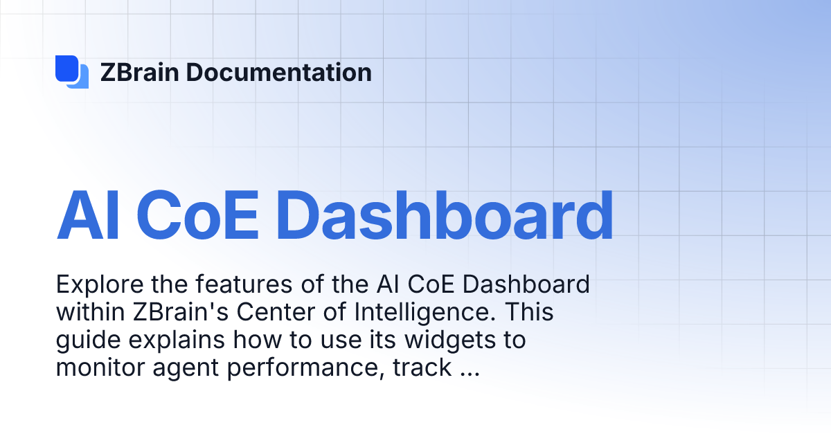 AI CoE Dashboard | ZBrain Documentation