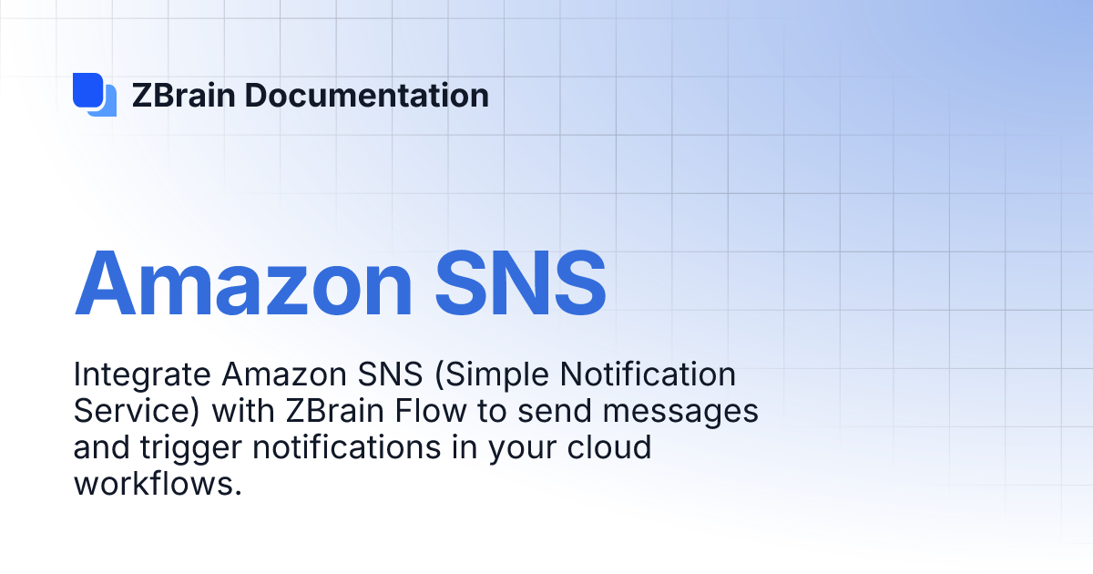 Amazon SNS | ZBrain Documentation