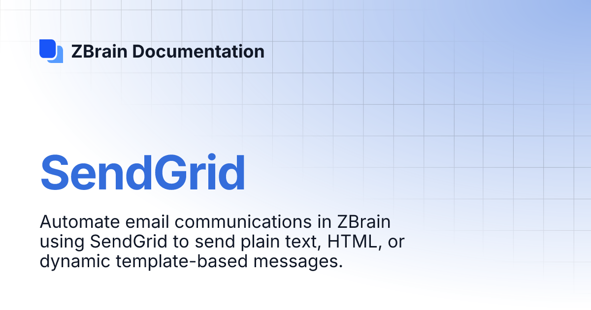 SendGrid | ZBrain Documentation