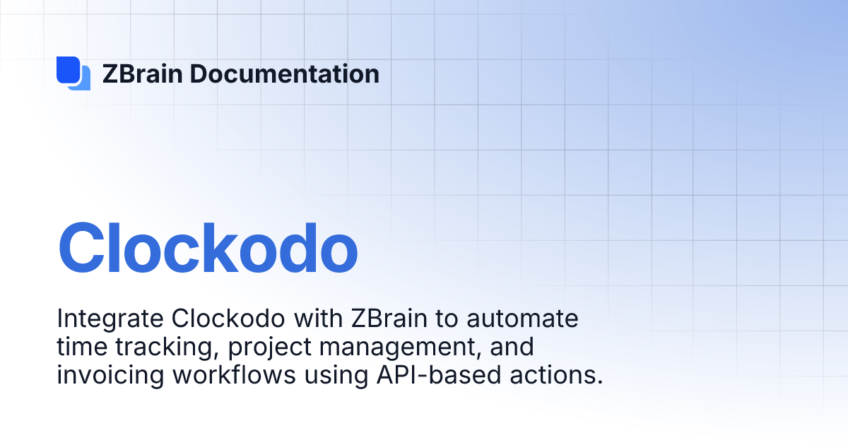 Clockodo | ZBrain Documentation