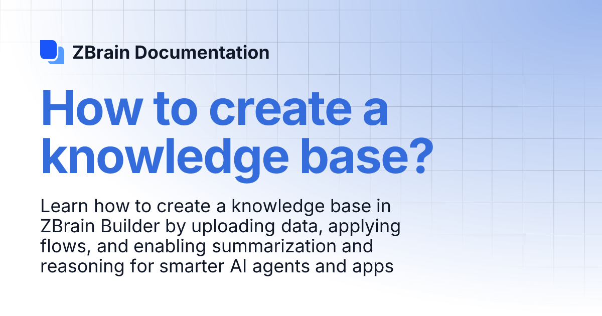 How to create a knowledge base? | ZBrain Documentation