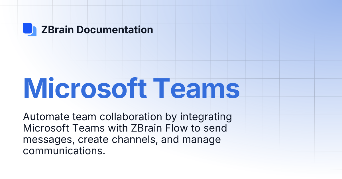 Microsoft Teams | ZBrain Documentation