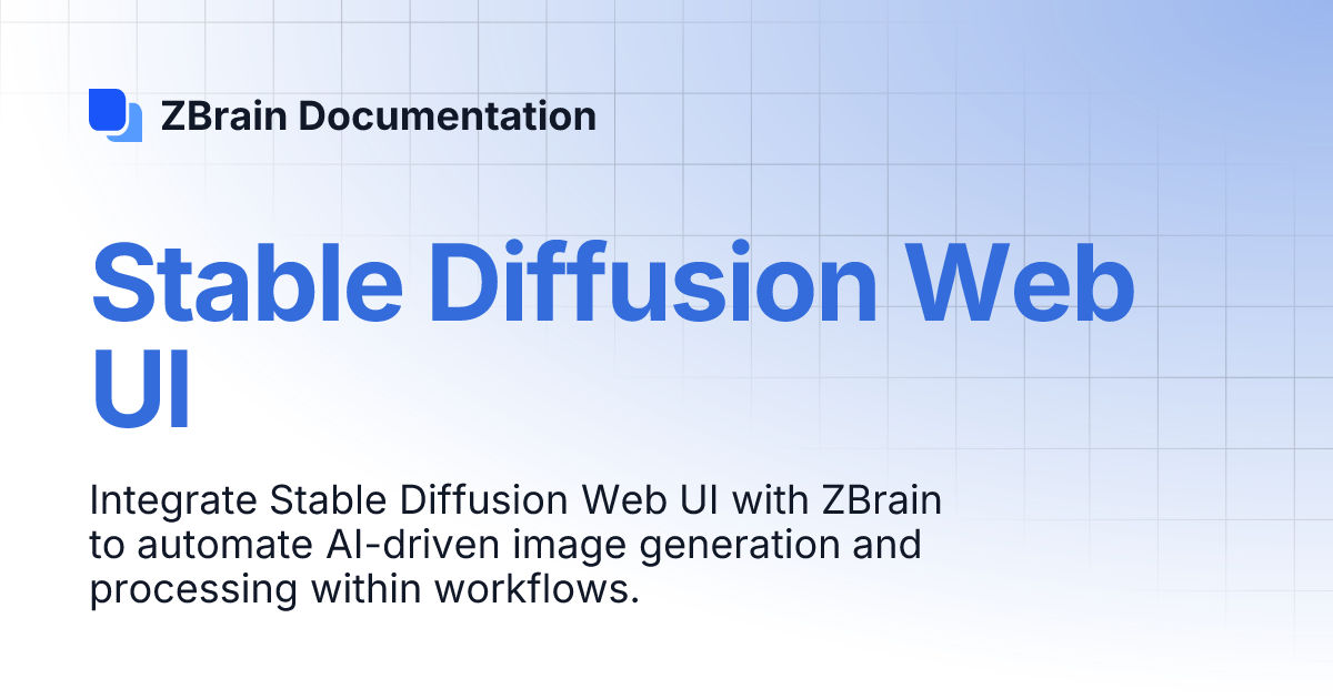 Stable Diffusion Web UI | ZBrain Documentation