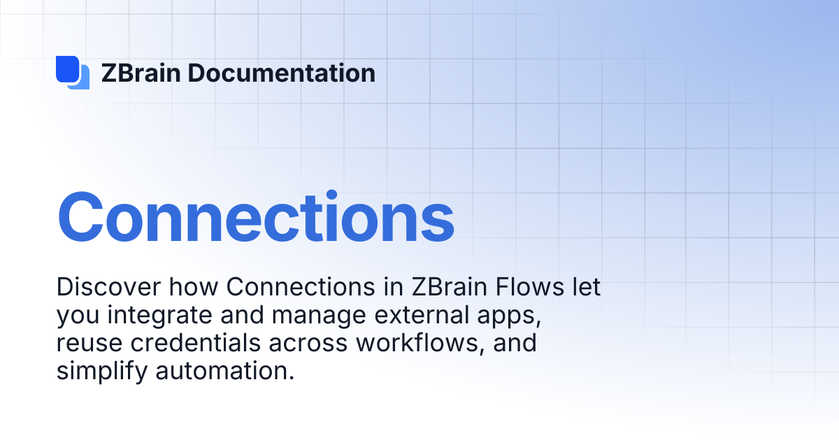 Connections | ZBrain Documentation