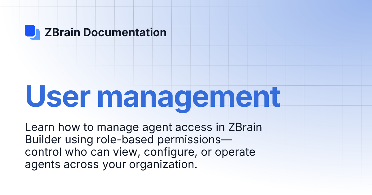 User management | ZBrain Documentation