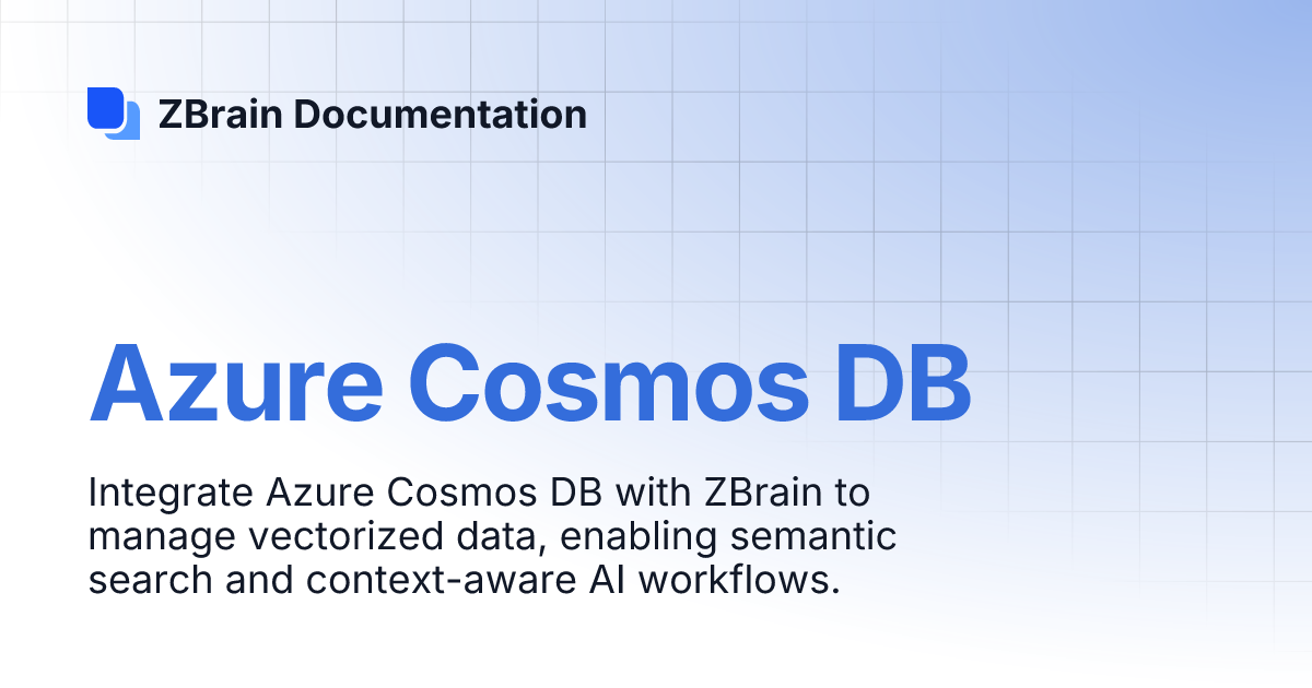Azure Cosmos DB | ZBrain Documentation